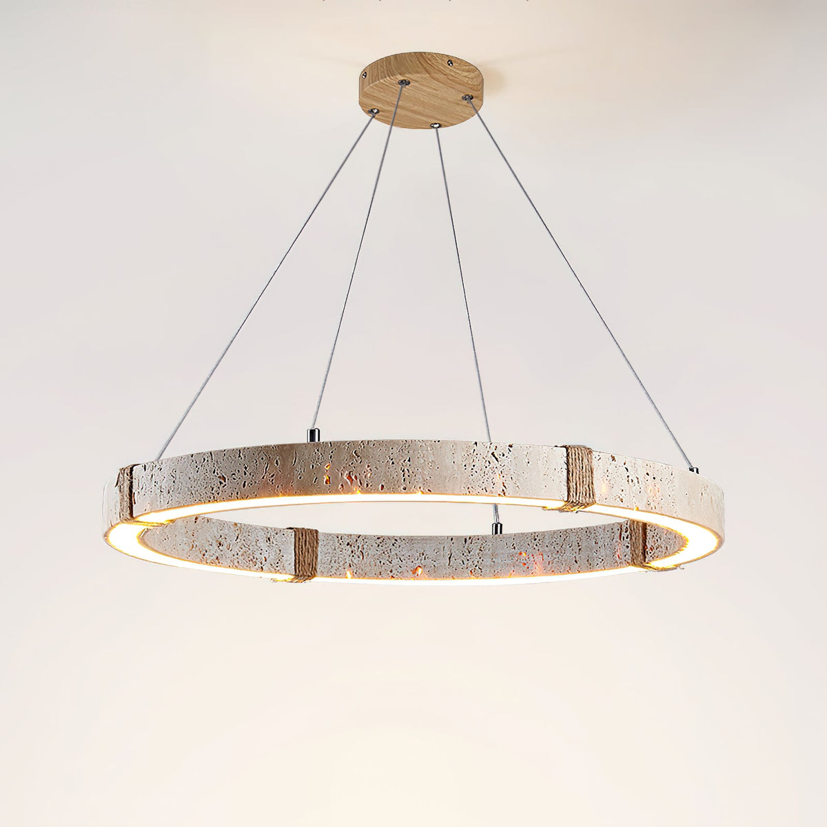 Elvon - Lámpara de Araña Colgante Travertino – Diseño Moderno y Elegan